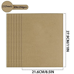 Brown Kraft Cardstock - 8.5'' x 11'' 85lb Cover Card Stock Heavyweight Paper Perfect for Scrapbooks, Art, Crafts, Business Cards 25 Sheets 250g UAP13KP