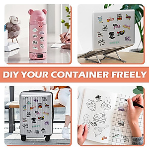 JIANWEI Protein Powder Storage Container, 3 Layer Stackable Leak-proof Formula Dispenser with 50 Inspirational Words Stickers and 1 Keychain, Portable Protein Powder Holder(Black+white)