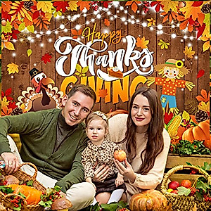 Happy Thanksgiving Background - Thanksgiving Banner Decoration Fall Pumpkin Turkey Maple Leaf Fall Party Decorations Thanksgiving Photography Background