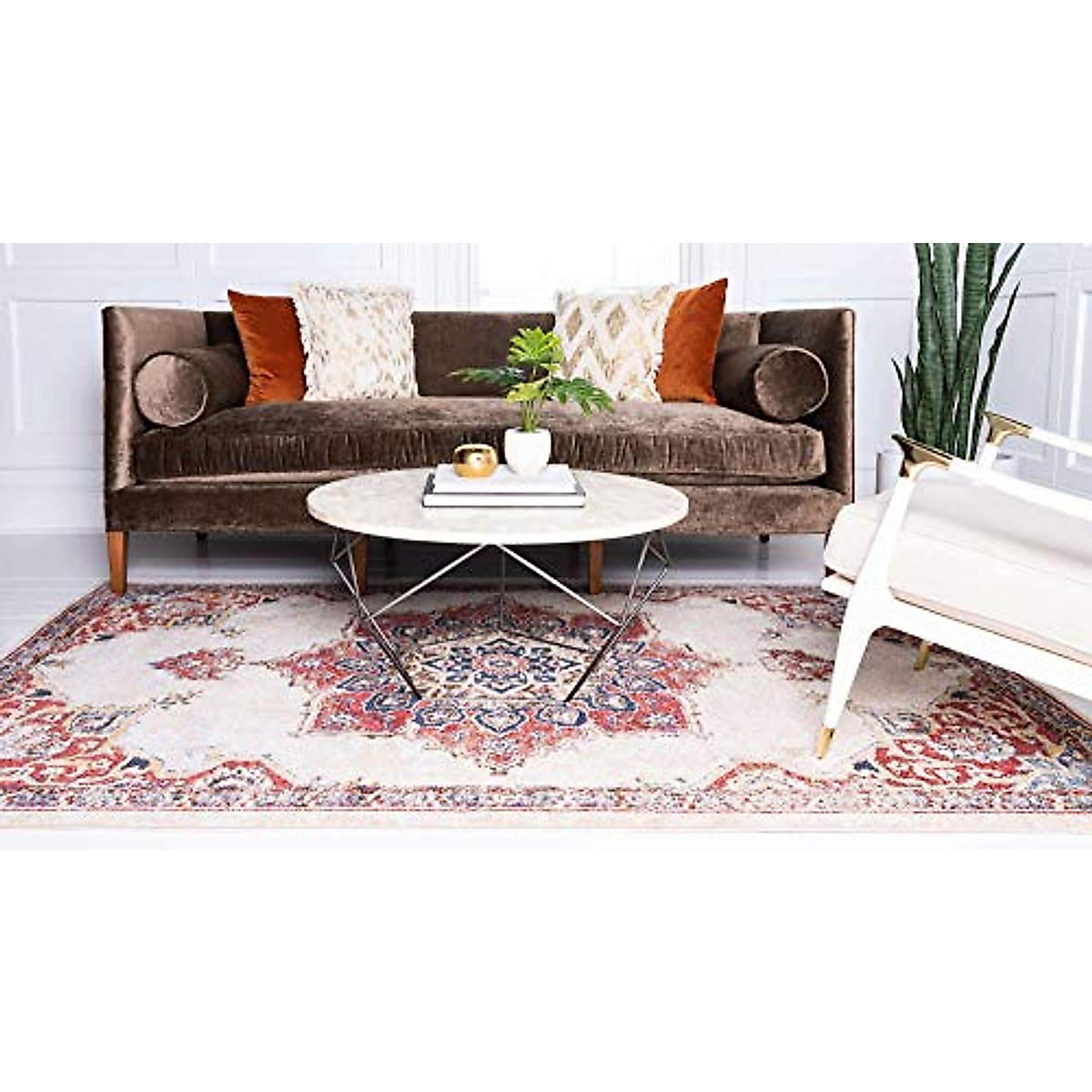 Unique Loom Utopia Collection Traditional Classic Vintage Inspired Area Rug with Warm Hues, 2' 2" x 3' 1" Rectangle, Cream/Blue