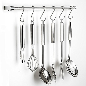 Hamosky 20PCS 4.73in Extra Large S Shaped Stainless Steel Hanging HooksSet - Ideal for Pots, Pans, Spoons & Other Kitchen Essentials - Perfect for Clothing (XXL-12CM) (Sliver)