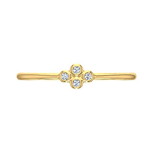 0.04 Carat Diamond Stackable Ringin 10K Yellow Gold (Ring Size 9.5) (SI1-SI2 Clarity)
