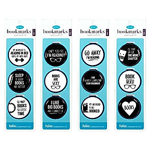 Just Clip it! Quote Bookmarks - (Set of 3 clip over the page markers) - I'LL STAY UP FOR MORE CHAPTER, BOOK Nerd, Heart BOOKS. Funny Bookmark Set of all ages. Adults Men Women Teens & Kids