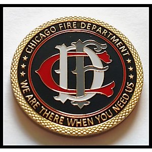 Chicago Fire Department Firefighter Colorized Challenge Art Coin