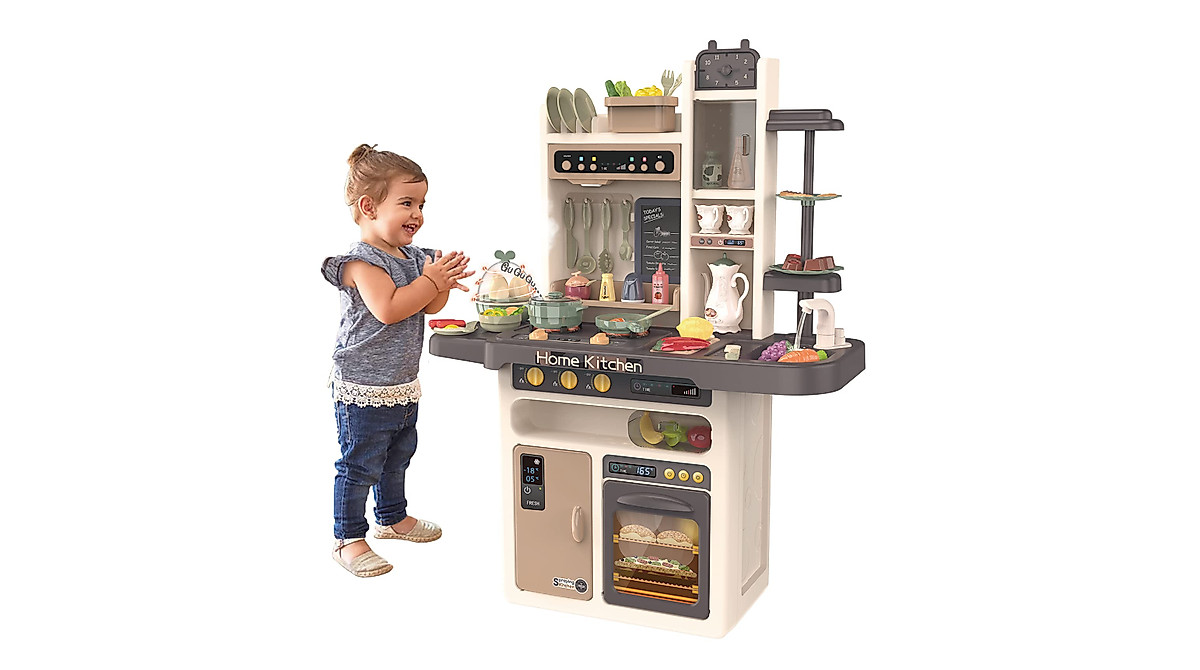 Play Kitchen Set for Kids - Pretend Food & Real Sounds | 65 PCS