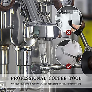 Coffee brush Anti-scalding handle Espresso Machine Cleaning Brush High-Pressure Steam Brush For Searchpean Coffee Maker Espresso Brush Tools Accessories For Baristas (Two brush heads)