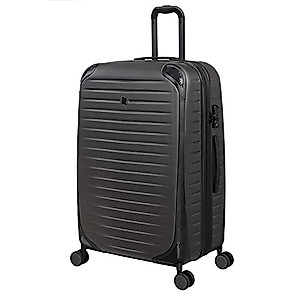 it luggage Lineal 32" Hardside Checked 8 Wheel Expandable Spinner, Dark Grey