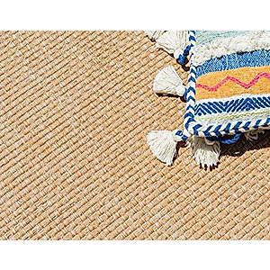 Unique Loom Outdoor Border Collection Area Rug - Multi Border (3' 3" x 5' Rectangle, Tan/ Light Brown)