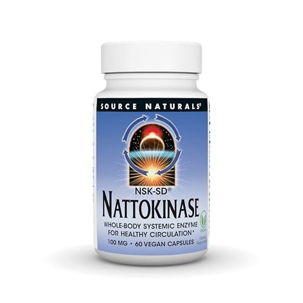 Source Naturals NSK-SD Nattokinase, Systemic Enzyme for Healthy Circulation* 100mg - 60 Vegan Capsules