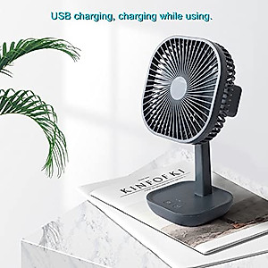 Xingsinan Mini Oscillating fans, USB Rechargeable fan, 3 speed, super quiet, portable small desk fan, small personal cooling fan for home office travel