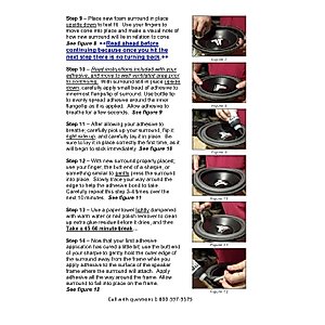 Springfield Speaker 12" Subwoofer Foam Surround Edge Repair Kit - 2 Speaker Kit - Only Compatible with JL Audio 12W3 and 12W3v2