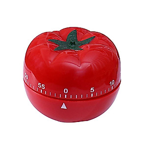 HaHawaii Countdown Timer, Cute Kitchen 1-55 Minutes Cooking Tool Tomato Shape Mechanical Countdown Timer - Red