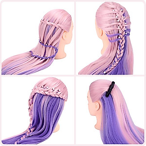 TopDirect 29" Hair Mannequin Head for Cosmetology Training - With Clamp Holder and Styling Tools