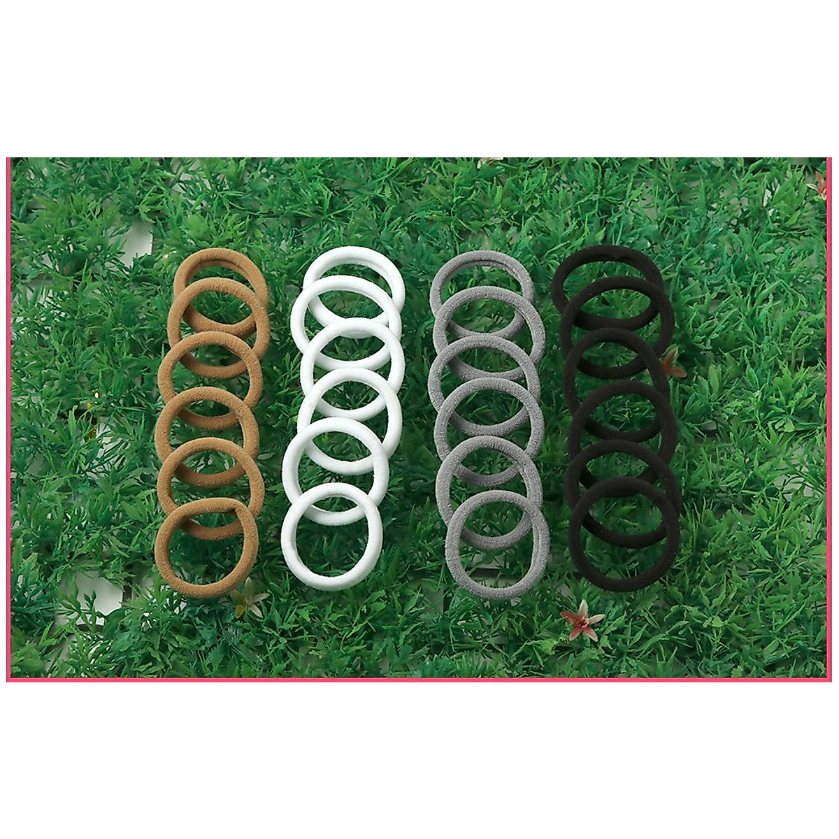 XIMA 60pcs Nylon Elastic Hair Ties Hair Ties Bands Rope No Crease Elastic Fabric Large Stretch Ponytail Holders (60pcs-Black(HT007-20))