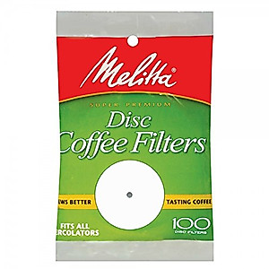 Melitta 3.5 Inch White Disc Coffee Filters (Pack of 2)