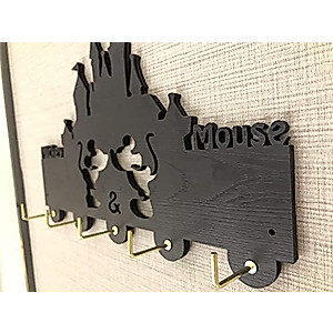 Mickey Door Hooks,Disney Mickey Mouse Cartoon Animation Coat Hooks,Key Holder,Key Hanger for Wall、Entryway and Living Room -Unigue Gift-5 Hooks-20LB(Max)