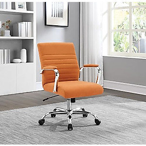 OSP Home Furnishings Adjustable Mid-Back Home Office Chair, Orange