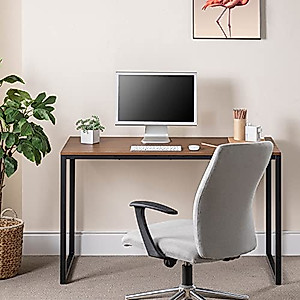 ZINUS Jennifer 47 Inch Black Frame Desk / Computer Workstation / Office Desk / Easy Assembly, Brown