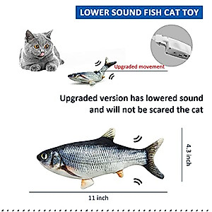 Floppy Fish Dog Toy,Floppy Fish,11" Realistic Interactive Perky Pet Floppy Fish Cat toy,USB Charging Floppy Fish Friend Dog Toy,Dog Fish Toy Flopping Can Chew and Kick,Reducing Stress For Cats