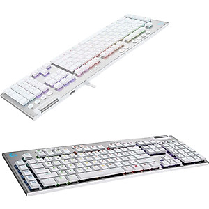Logitech G815 LIGHTSYNC Full-Size Wired Mechanical GL Tactile Switch Gaming Keyboard - White (Renewed)