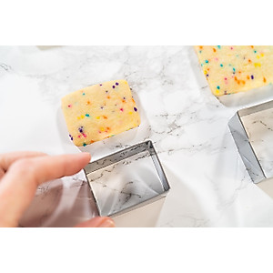 Bakerpan Stainless Steel Rectangle Cookie Cutter Set, Biscuit Cutters for Baking (2 Inch & 3 Inch)