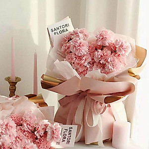 Double Sided Golden Flower Wrapping Paper Waterproof Gift Packaging Florist Bouquet Wraps, 20 Sheets 23.6X23.6 Inch (10)