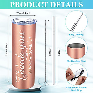 Sieral Thank You Gifts Thank You for Being Awesome Stainless Steel Travel Tumbler 20 oz Graduation Appreciation Employee Gift Father's Day Friends Mom Wife Coworker Women Men(Bright Colors, 12 Sets)