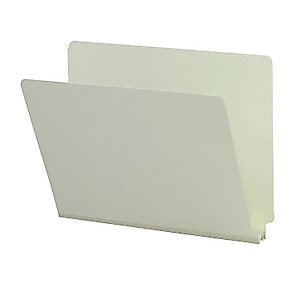 Smead End Tab Pressboard File Folder, Straight-Cut Tab, 2" Expansion, Letter Size, Gray/Green, 25 per Box (26210)
