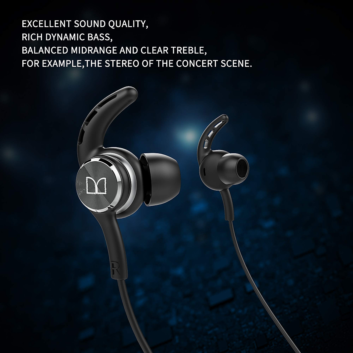 Wireless Headphones,Bluetooth Headphones Bluetooth 5.0, IPX5 Waterproof Built-in Mic 1000min Playtime,Bass Hi-Fi Stereo, Magnetic Connection, for Sports Running