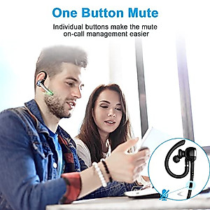 HEIBAS Bluetooth Headset, Wireless Bluetooth Earpiece with 500mAh Charging Case 72 Hours Talking Time Built-in Microphone for iOS Android Cell Phone, Hand-Free Headphones for Trucker, Office