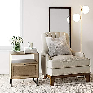 Nathan James Theo 5-Shelf Oak Wood Modern Bookcase, Open Wall Mount Ladder Bookshelf & Matte Black Accents with Storage for Living Room or Nightstand for Bedroom, Oak/Black