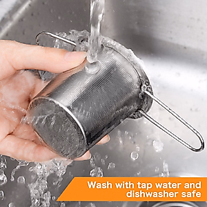 2Pack Tea Strainer, Stainless Steel Tea Infuser Basket Sitting in Mugs, Evmliy Tea Infusers for Loose Tea, Fine Mesh Tea Diffuser Long-Handled Tea Strainers Filters, Tea Steeper for Leaf (2Pack)