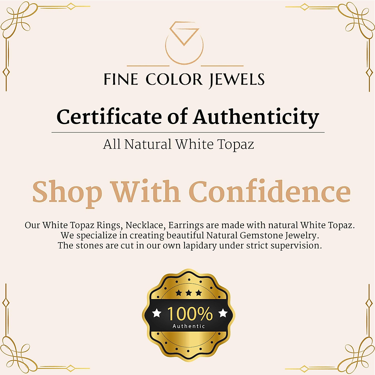 Fine Color Jewels 1.30 carat Round Rose Gold White Topaz Solitaire Cute Rings For Women in 925 Sterling Silver- Rose Gold Ring (Size 5, 6, 7, 8)