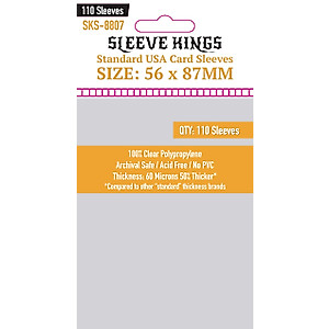 Sleeve Kings Standard USA Card Sleeves (56x87mm) - 110 Pack, 60 Microns