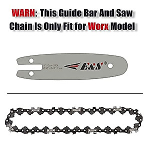 E & S Chainsaw Bar & Chain Combo 5 Inch .043" Gauge .030" Pitch 28 Drive Links, Semi Chisel 5 Inch Chainsaw Chain for Worx WG324E WG324E.9 Model