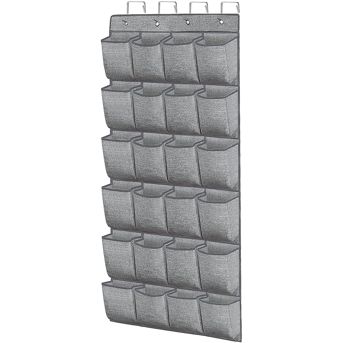 homyfort Over the Door Shoe Organizer,Hanging Shoe Rack Storage Holder with 24 Extra Large Fabric Pockets for Closet,Men Sneakers,Women High Heeled Shoes,Slippers,Grey 61.4''x22''