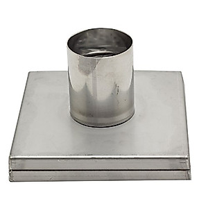 ALFI brand ABSD55C 5" x 5" Modern Square Stainless Steel Shower Drain with Groove Holes, Silver