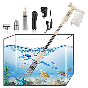 bedee Aquarium Vacuum Gravel Cleaner: Electric Fish Tank Gravel Cleaner 6 in 1 Automatic Siphon Vacuum Cleaner Kit Adjustable Water Flow for Washing Sand Water Changer Filter-Waterproof DC 12V Safer