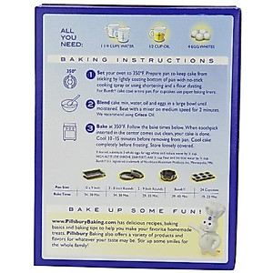 Pillsbury Traditional Cake & Cupcake Baking Mix, Vanilla, 15.25 Oz, Pack of 12