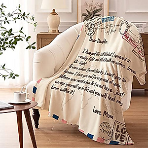 Daughter Blanket Gift from Mom Birthday Gifts for Daughter | to My Daughter Blanket from Mother, Christmas Mothers Day Bday Presents for Daughter Step Duaghter Throw Blanket 50" X 60"