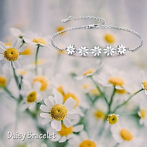 Palpitate Daisy Bracelet Sterling Silver Dainty Jewelry Dainty Bracelet for Women on Birthday Anniversary Christmas