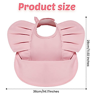 JaGely 3 Pack Waterproof Baby Bibs for Girls Soft Feeding Bibs for Girl Baby Eating Smock Bibs with Food Catcher Better Than Silicone Baby Girl Bib Smock Soft Feeding Bib for Babies