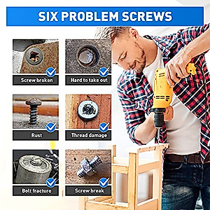 VMAN 33PCS Damaged Screw Extractor Set Stripped Screw Extractor Set for Broken Bolt, Screw Extractor Remover Tool with Socket Extension Bit, Easily Remove All-Purpose Broken Bolt, Stripped Screws