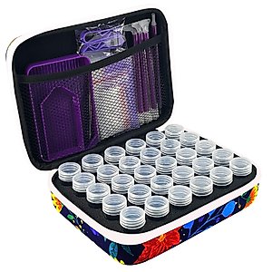 LIRUNQIU Diamond Painting Storage Containers, 30 Slots Diamond Art Accessories and Tools Kits Storage Box(Purple)