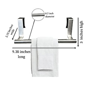 Evelots Towel Bar, Kitchen/Bathroom-2 PK- Over The Door Cabinet/Cupboard, Stainless Steel, Easy Install-No Tool