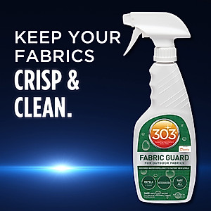 303 Fabric Guard - For Outdoor Fabrics - Restores Water Repellent Properties - Repels Moisture & Stains - Manufacturer Recommended - Safe For All Fabrics, 16oz (30605CSR) Packaging May Vary