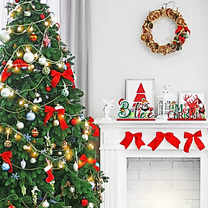 Blulu 3 Christmas Decorations Indoor Christmas Centerpieces for Tables Merry Christmas Tabletop Wooden Sign Snowman Farmhouse Centerpieces for Christmas Xmas Holiday Party Indoor Decor(Chic Style)