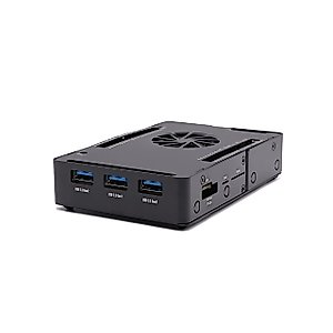 KKSB LattePanda 3 Delta Case | Black Aluminum LattePanda 3 Delta Enclosure | Supports 8 SMA Antennas
