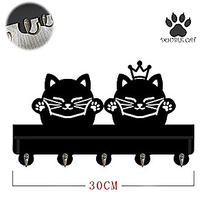 Couple Cat Prince Princess Hook with Shelf for Lover Coat Clothes Holder Christmas Gift DIY Mould Wonderful Holder Wall Decorative Gift Kids Winter Style