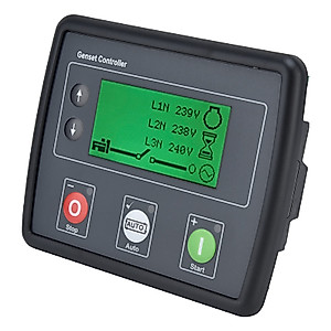 Luqeeg DSE4510 Generator Controller, LCD Display Generator Genset Controller, Auto Start Stop Mains Failure Control Module 3 Phase Generator Set Controller with Three Remotes